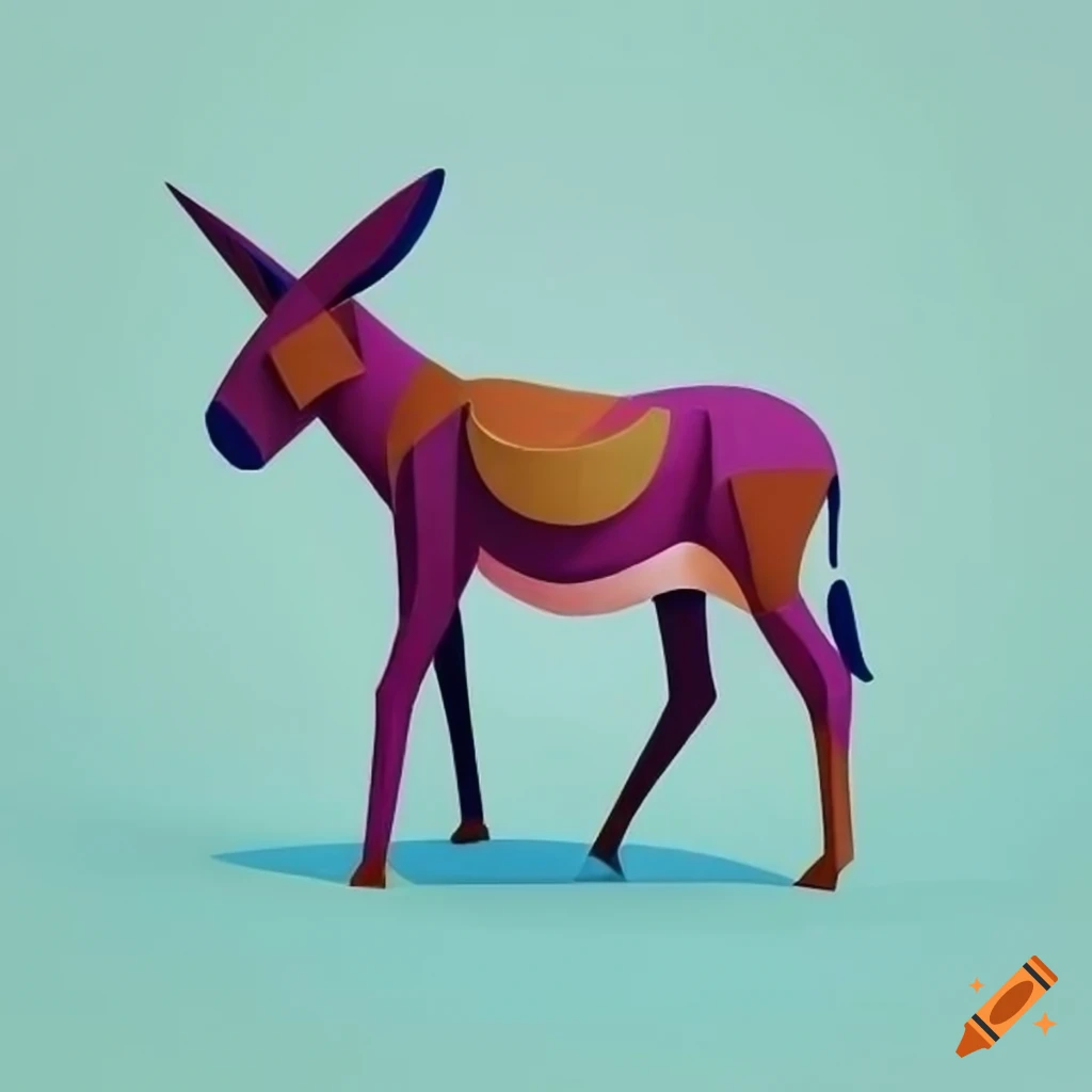 Paper sculpture of a pack mule game inspired by grant wood on Craiyon