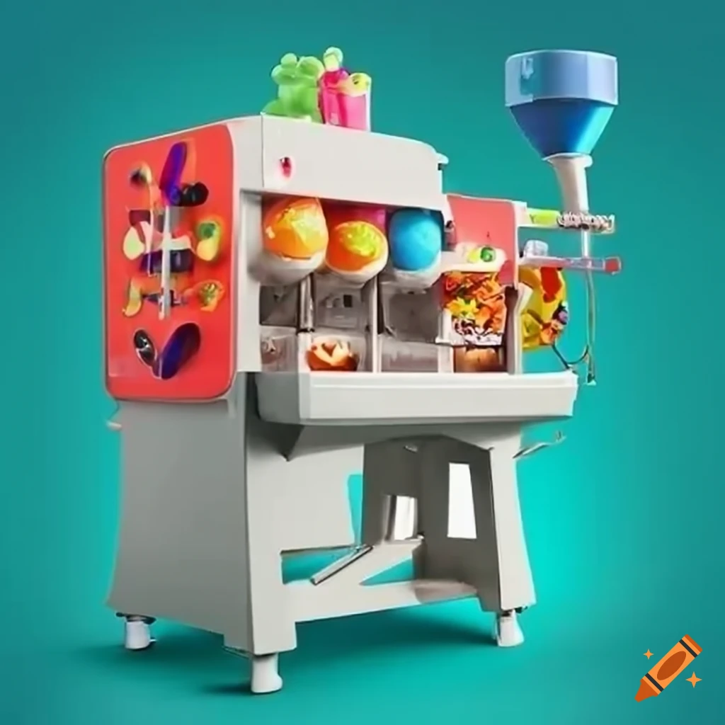 Mechanical food factory machine on Craiyon