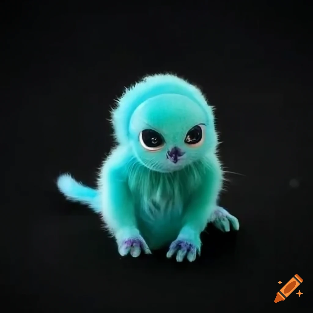 Cartoon of a cute Gog alien pet with pink polka dots on Craiyon