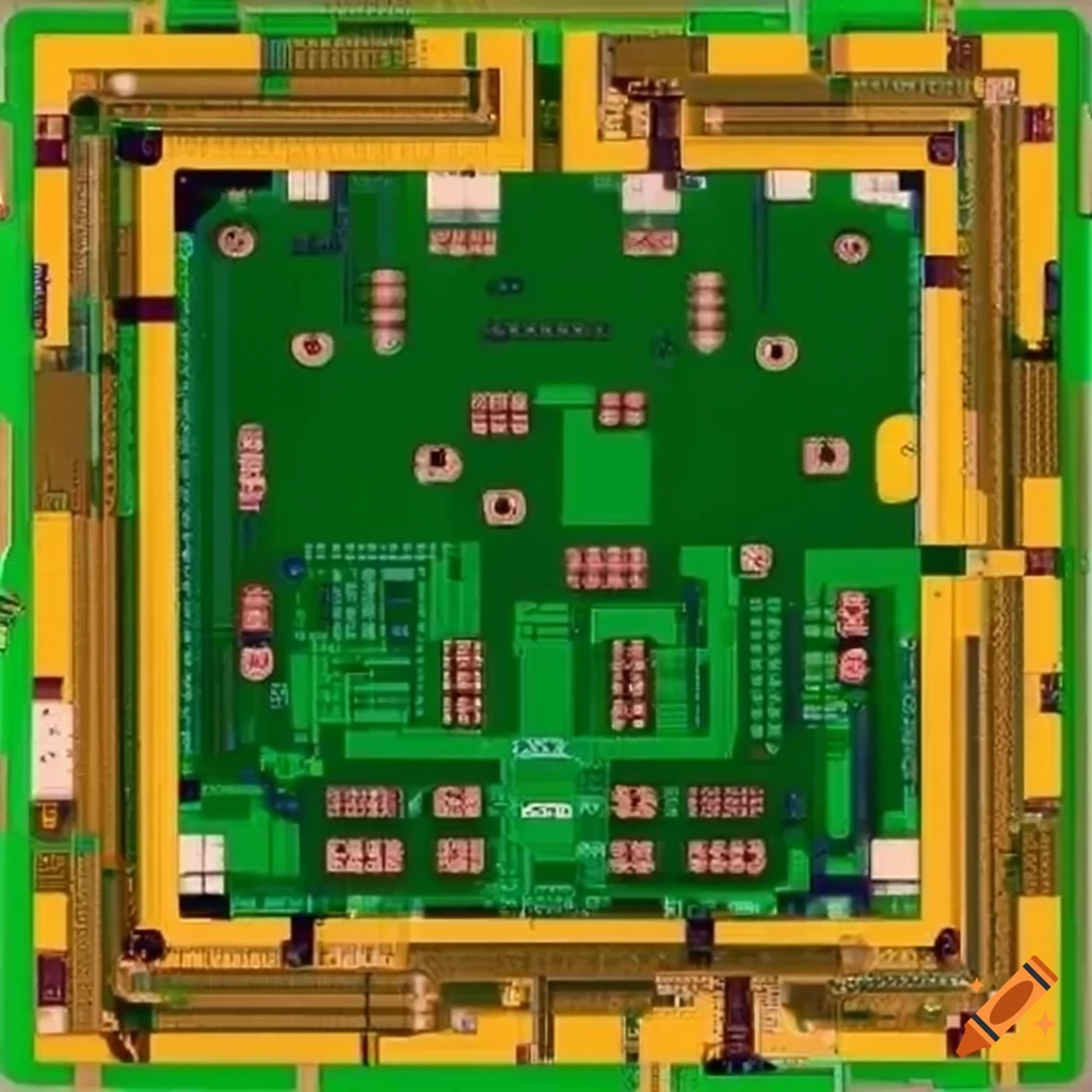 Pattern of n64 printed circuit board on Craiyon