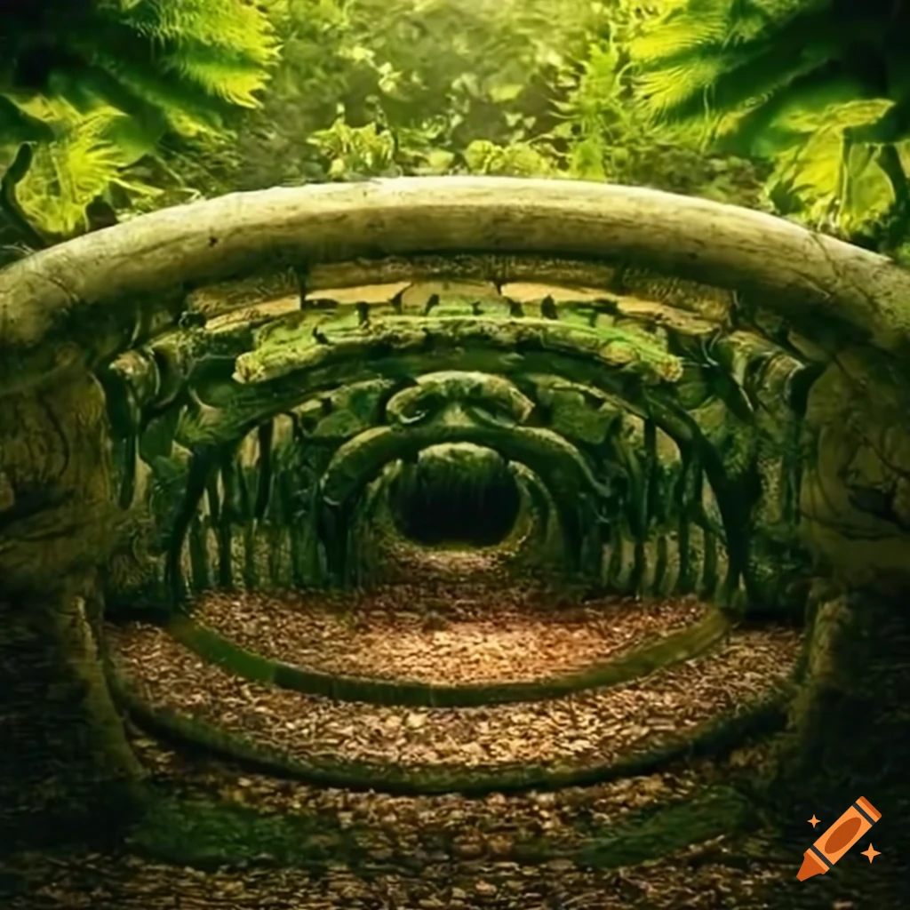 A circular garden design on Craiyon