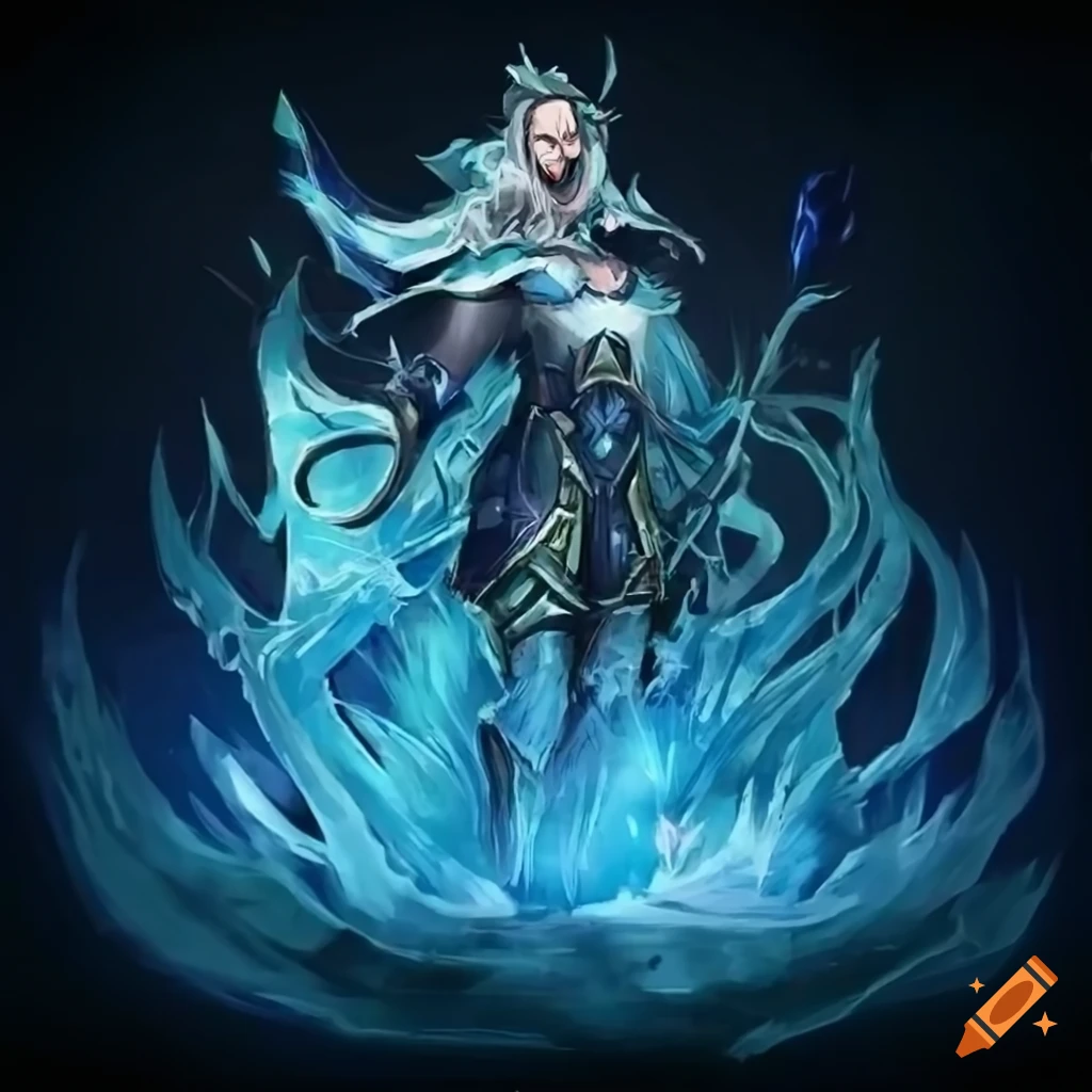 Digital art of an ice summoning field on Craiyon