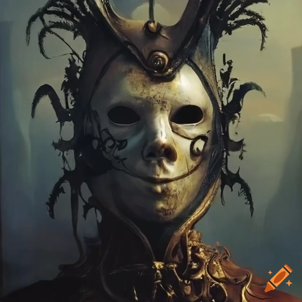 Ornate cult mask of mythos lore on Craiyon