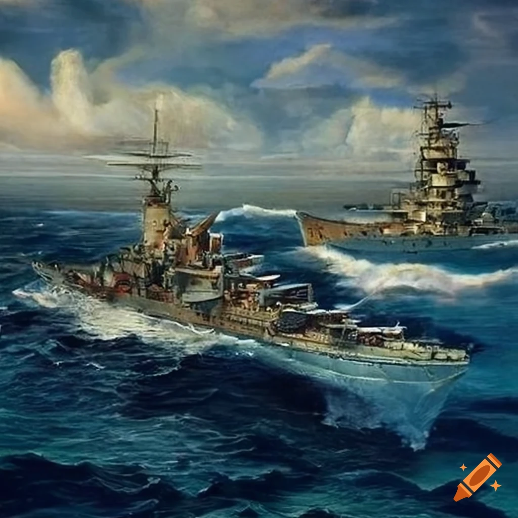 Image of battleships and fighters in the pacific war