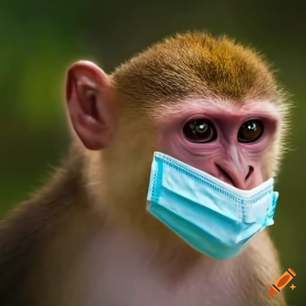 Monkey wearing a mask on Craiyon