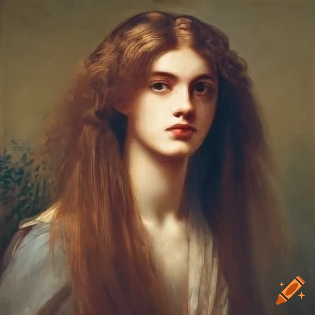 Portrait of a young man with long hair in pre-raphaelite style on Craiyon