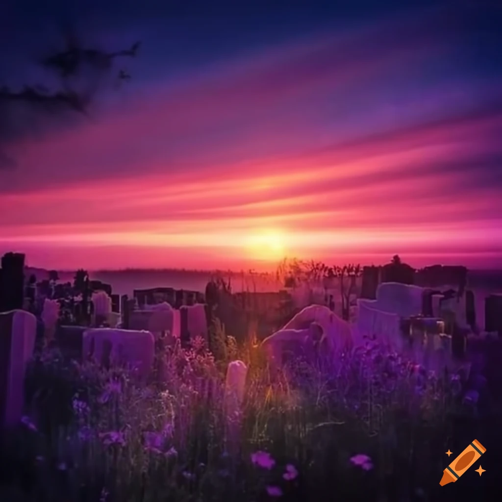 A pink cemetery on Craiyon
