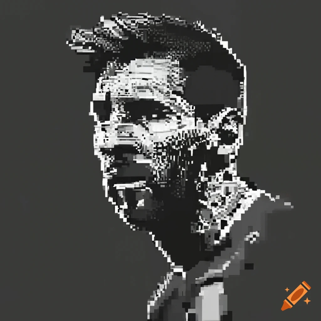Pixel art of messi in a cartoon style on Craiyon