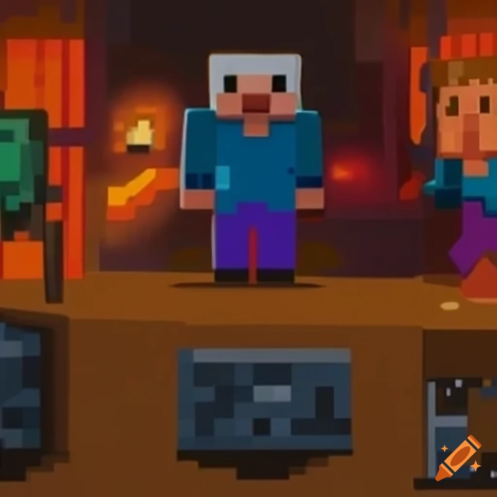 Minecraft character roster on Craiyon