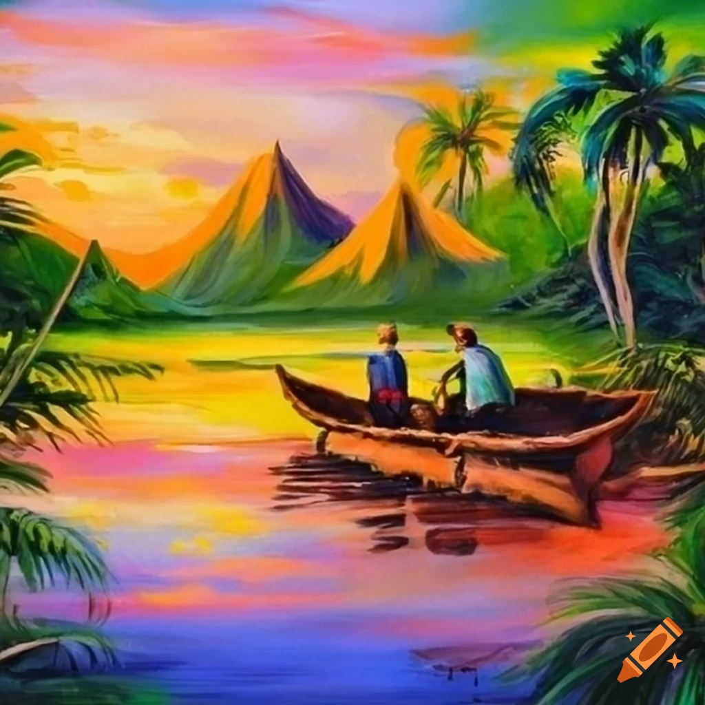 Painting of scenic view in the Philippines on Craiyon
