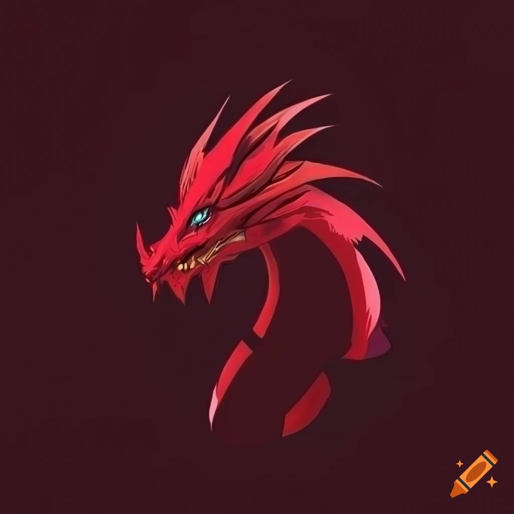 Minimalistic picture of a red dragon