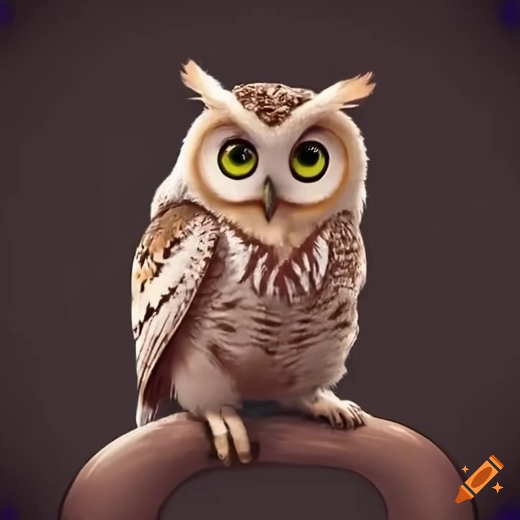 Clever owl giving a captivating presentation