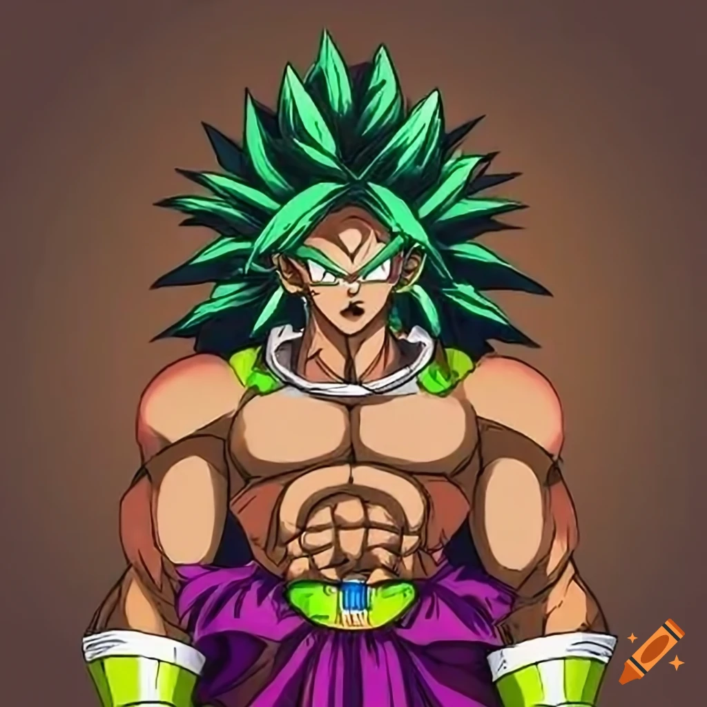 Artwork of broly sitting on a throne on Craiyon