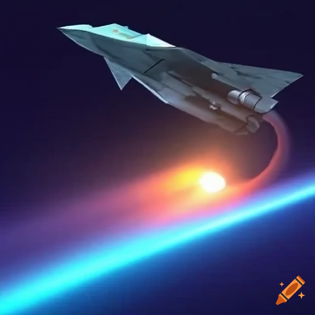 Thumbnail of a futuristic fighter jet with aerodynamic vortices on Craiyon