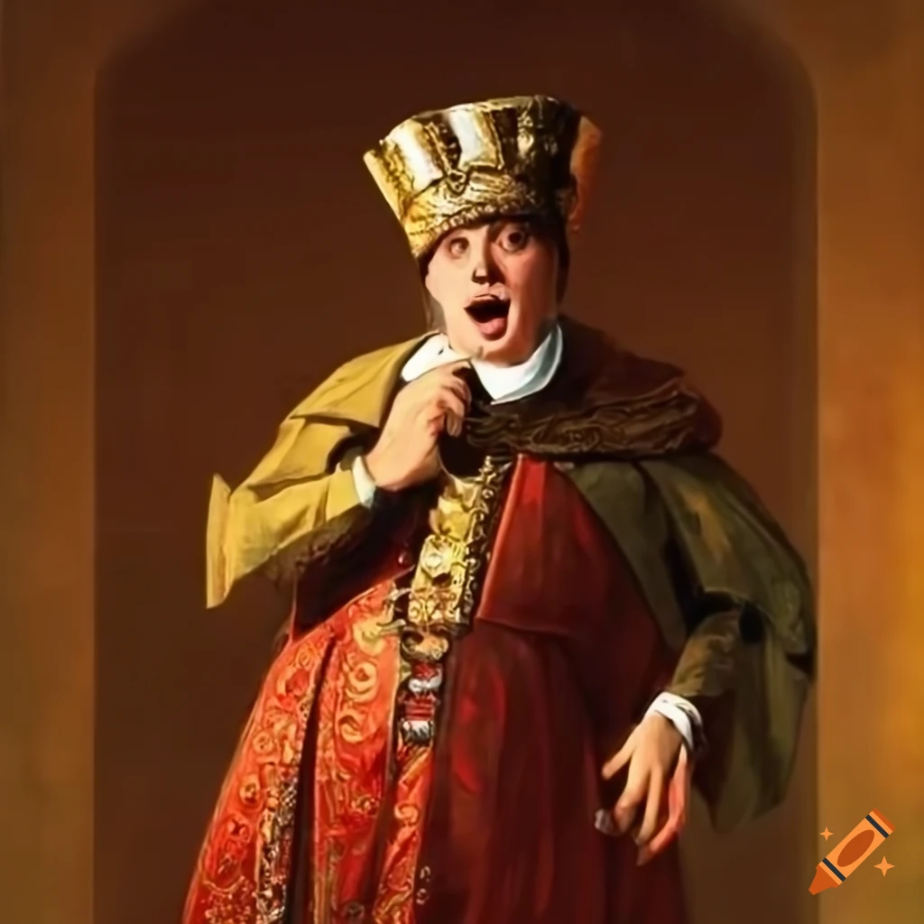 Man singing in opera costume on Craiyon