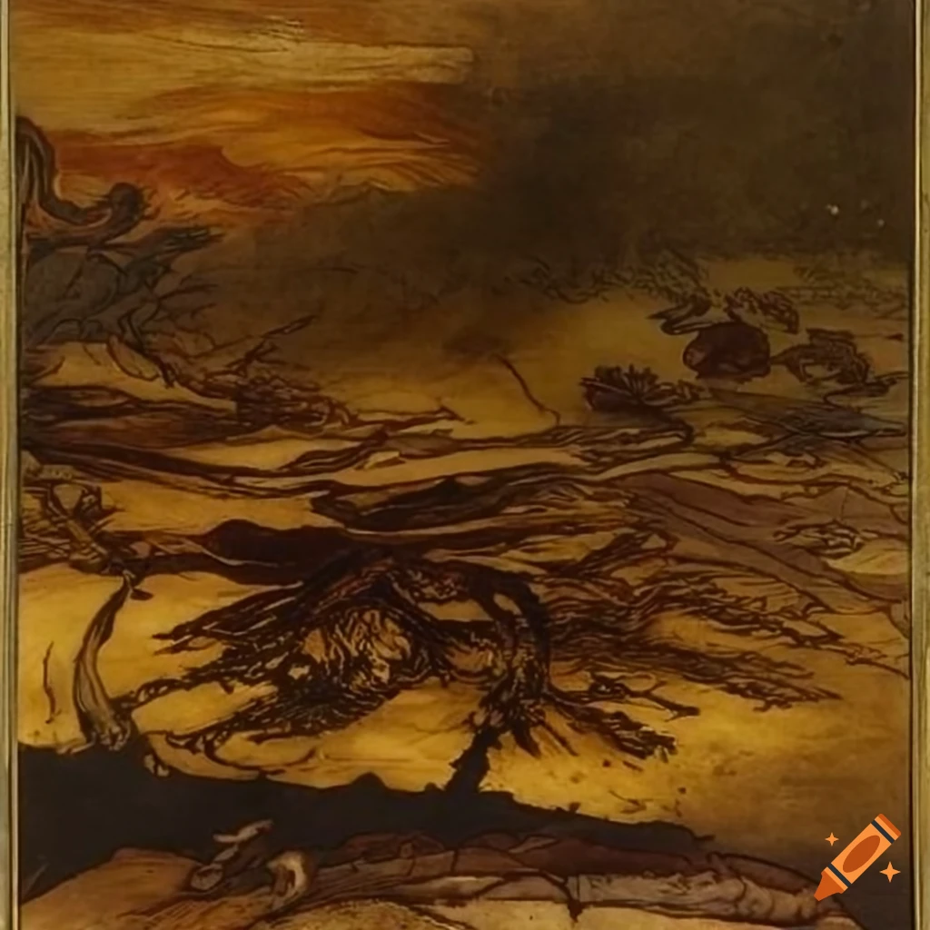 Arthur rackham's marquetry illustration