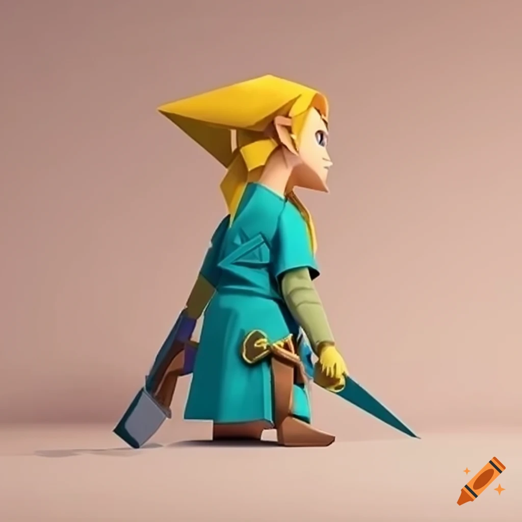 Paper sculpture of zelda game items