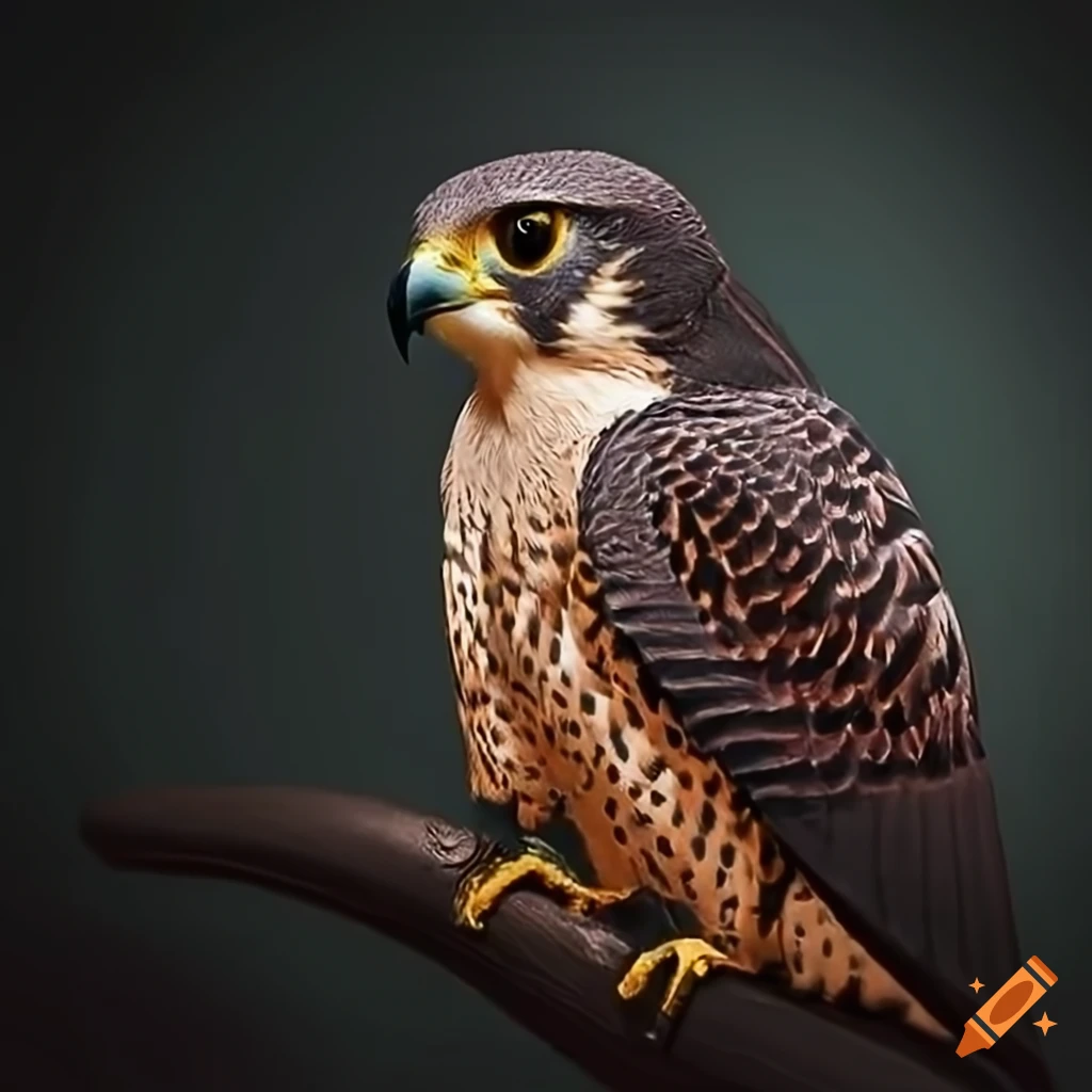 Beautiful image of a falcon on Craiyon