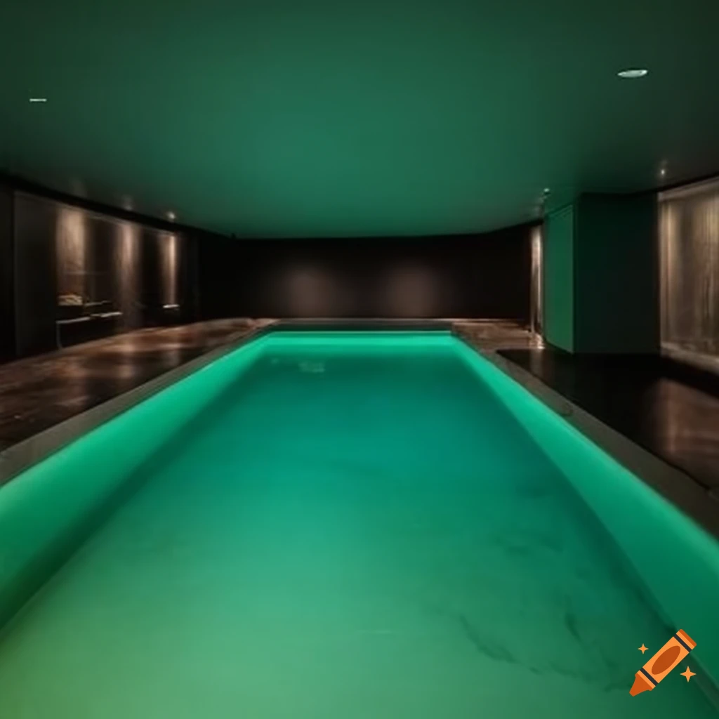 Stunning green marble pool hallway