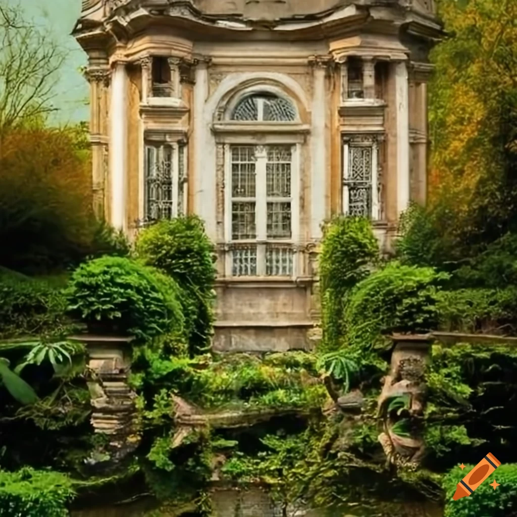 Rococo stucco entrance on a classical building on Craiyon