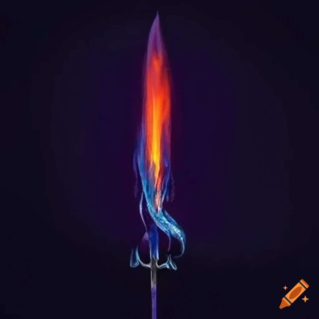 Macuahuitl weapon with fire on Craiyon