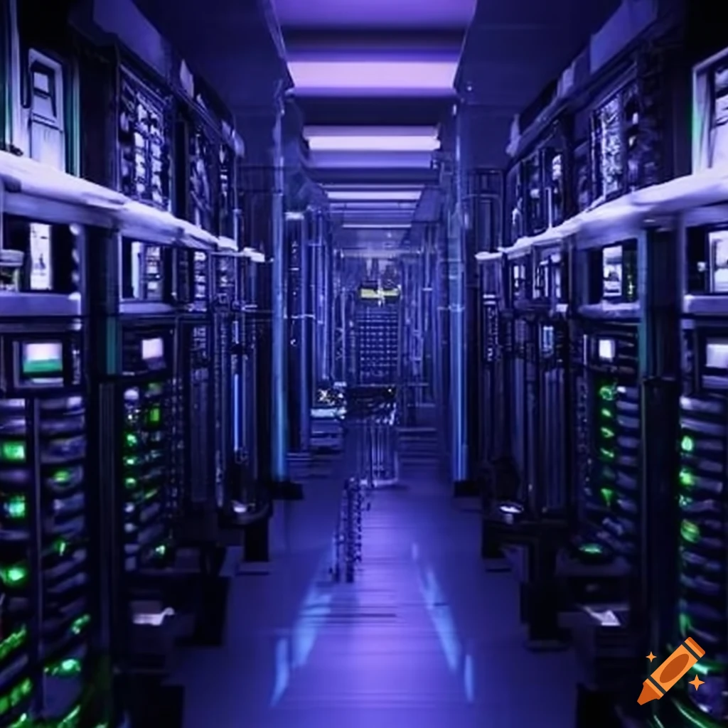 Upscale green server room on Craiyon