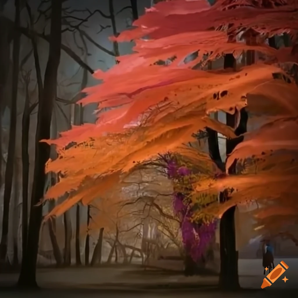 Two separate deciduous trees