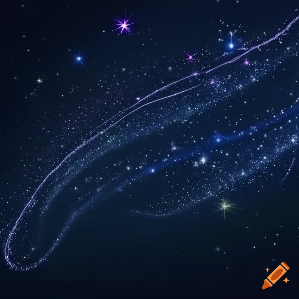 Night sky with music waves and sparkling constellations on Craiyon