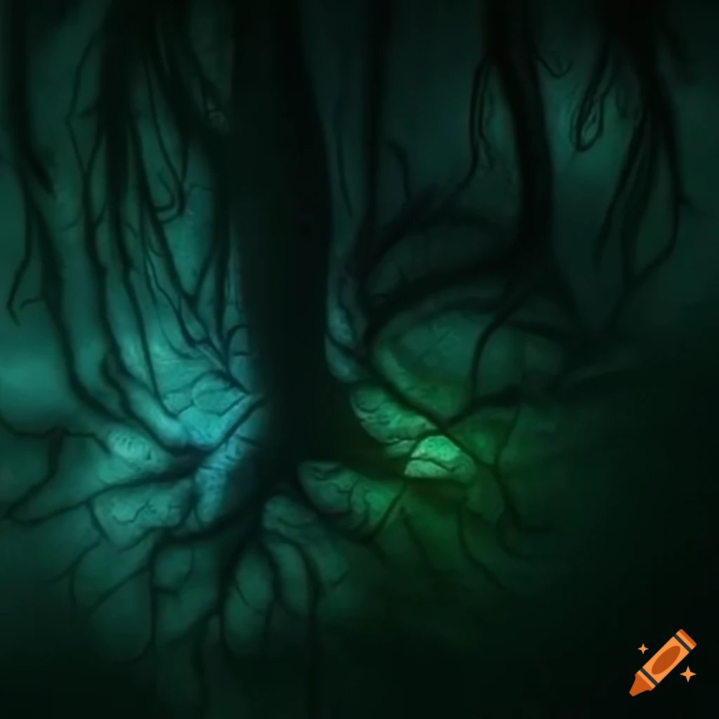 Horror-themed fractal flower garden