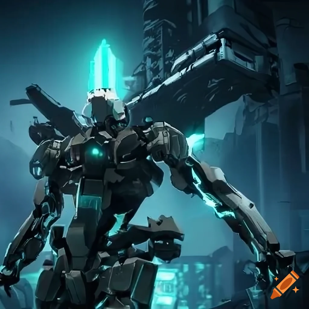 Mecha illustration on Craiyon