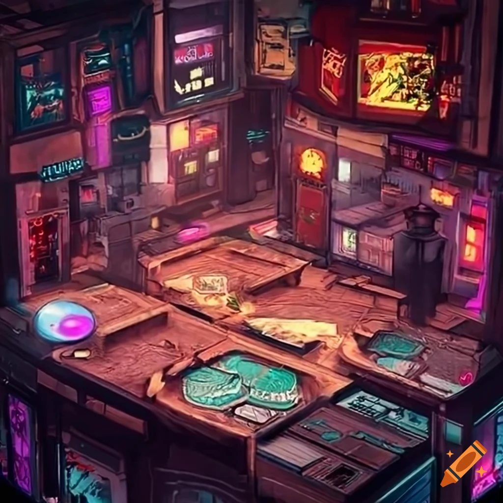 Cyberpunk nightclub battlemap on Craiyon🌿 Discover the electrifying ...