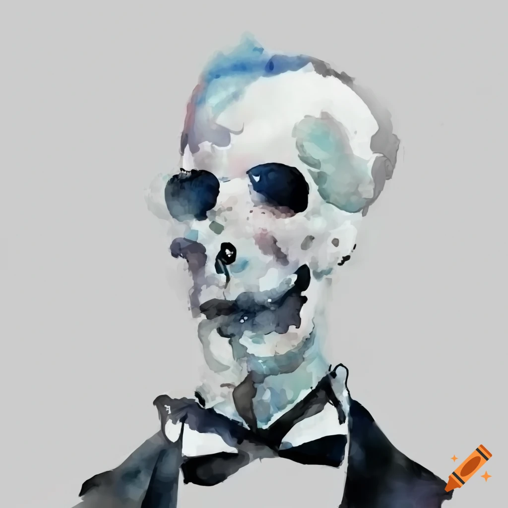 Illustration of a dapper skeleton on Craiyon