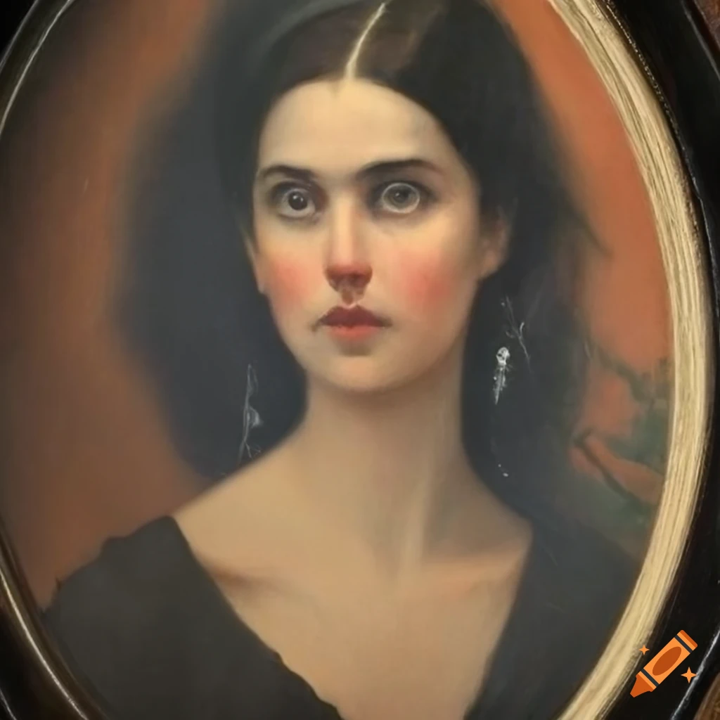 Haunted House Portrait Of A Brunette Woman On Craiyon