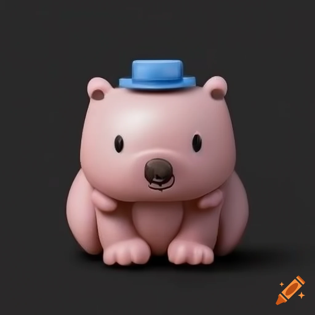 3D printed plastic toy of a Hello Wombat in Sanrio art style on Craiyon