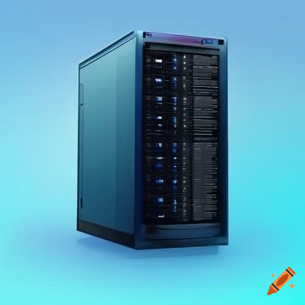 Illustration of server network configuration on Craiyon