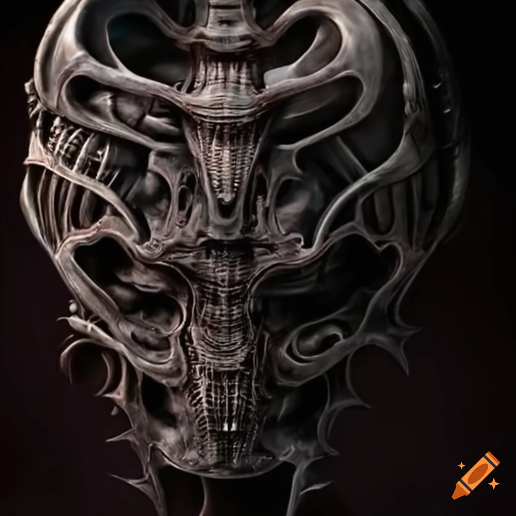 Intricately detailed hr giger-inspired surrealistic surgical scene on ...