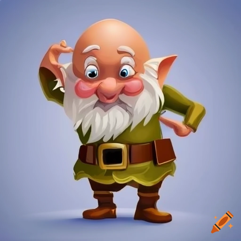 Cartoon dwarf in distress