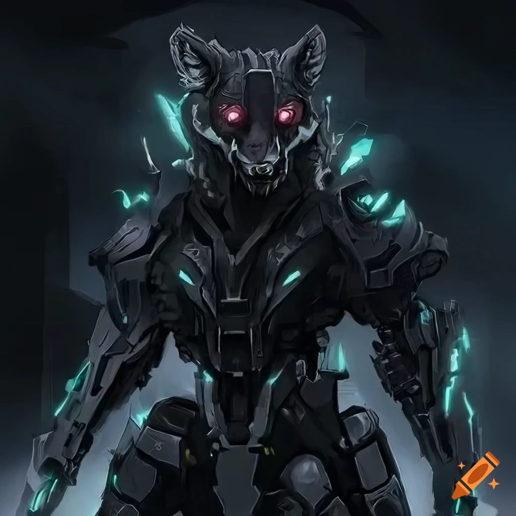 Futuristic cyberpunk robotic european badger in anime style on Craiyon