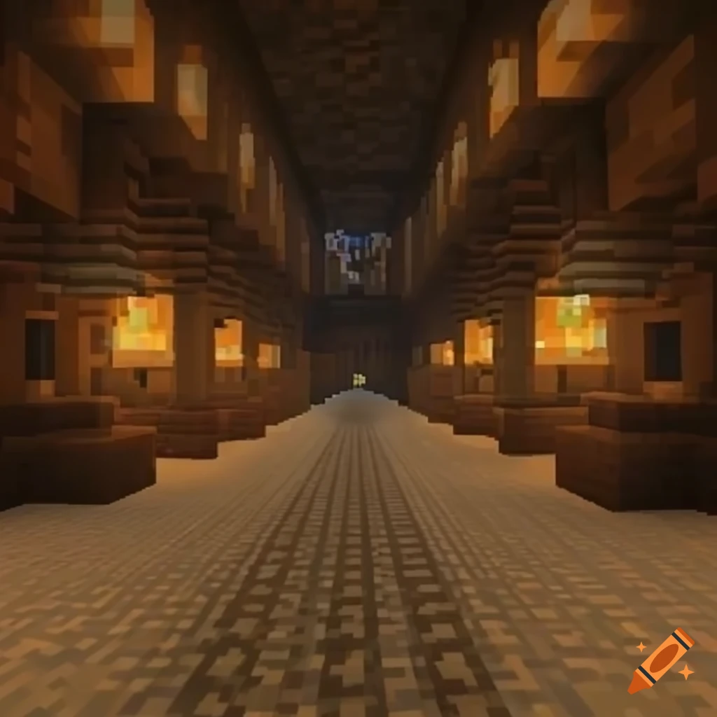 Bustling hubs in Minecraft on Craiyon