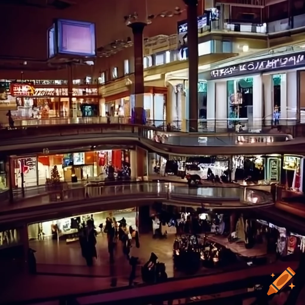 Retro image of an early 2000's mall on Craiyon
