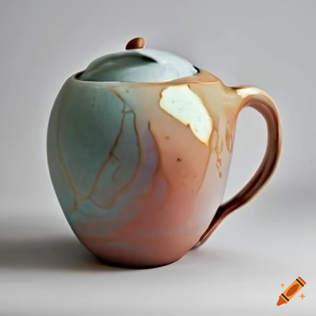 Abstract ceramic pottery with various glazes and colors on Craiyon