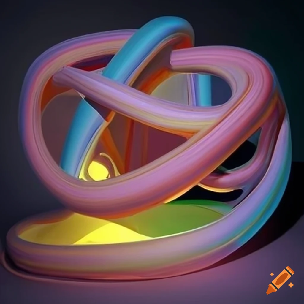 Intricate and colorful abstract 3d sculpture