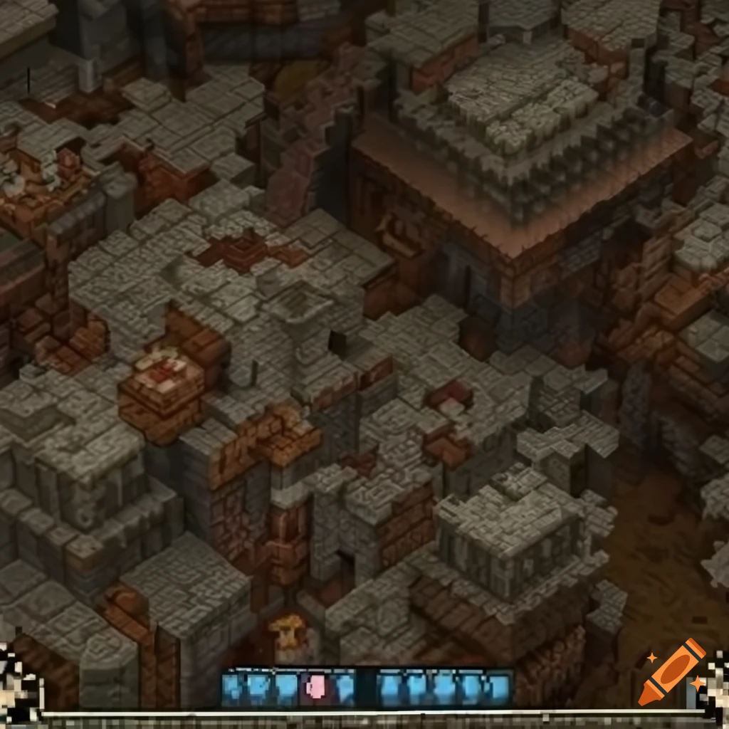 Detailed isometric world map with various game elements on Craiyon