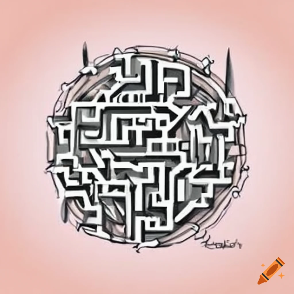 Intricate maze artwork on Craiyon
