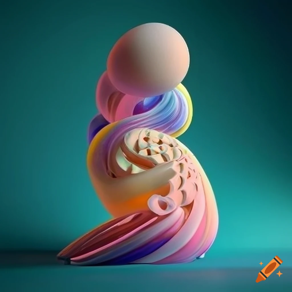 Intricate 3d sculpture with vibrant colors on Craiyon