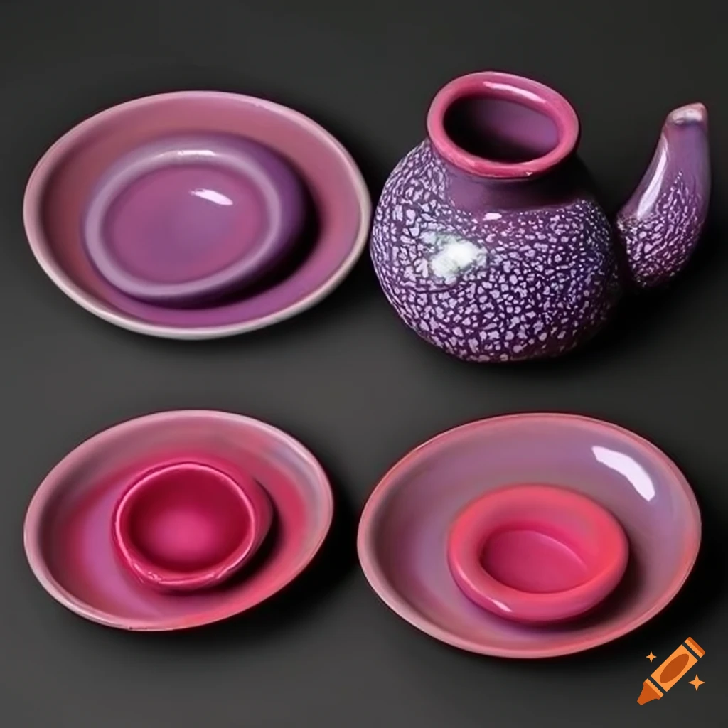 Abstract ceramic art with unique glazes and strong colors on Craiyon