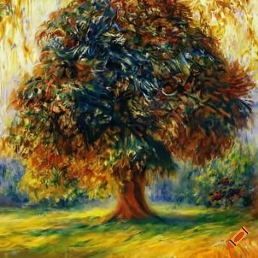 Oil painting of a majestic tree on Craiyon