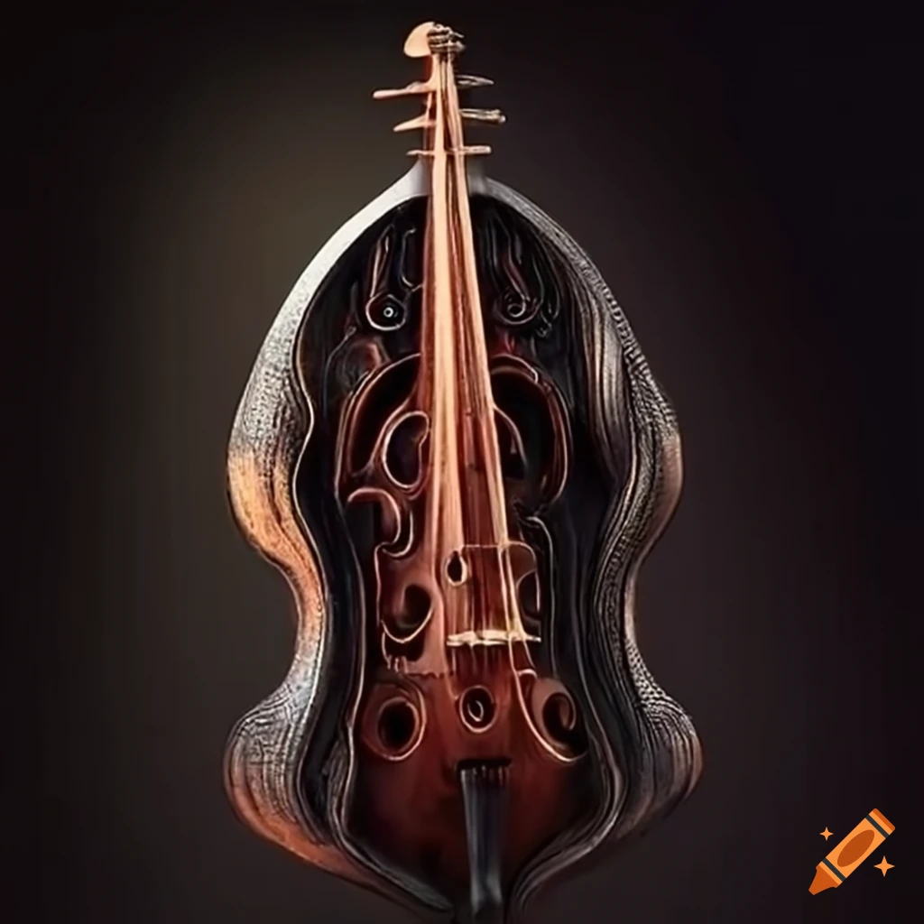 Intricate traditional dombra instrument on Craiyon