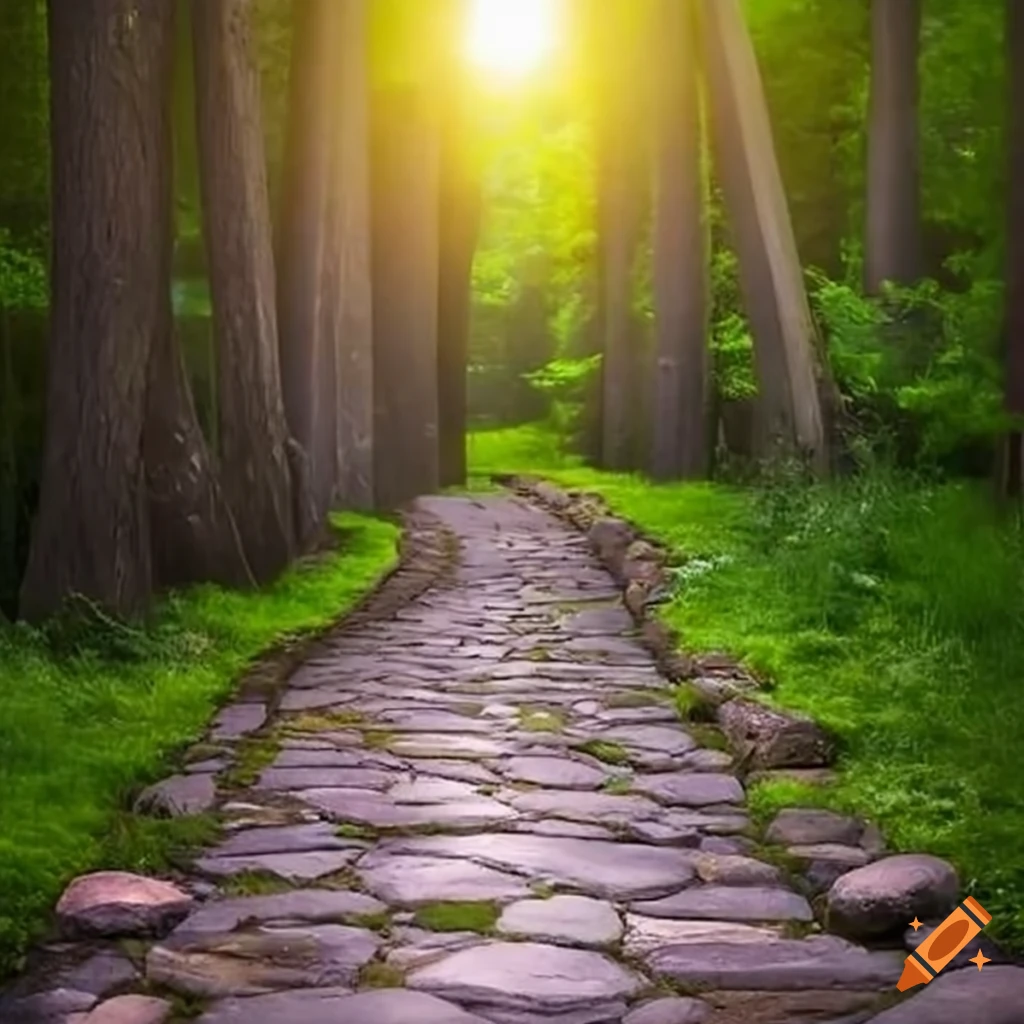 Stone path leading to a promising horizon