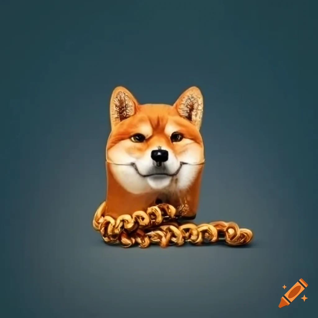 Shibes coin icon with a fierce look on Craiyon